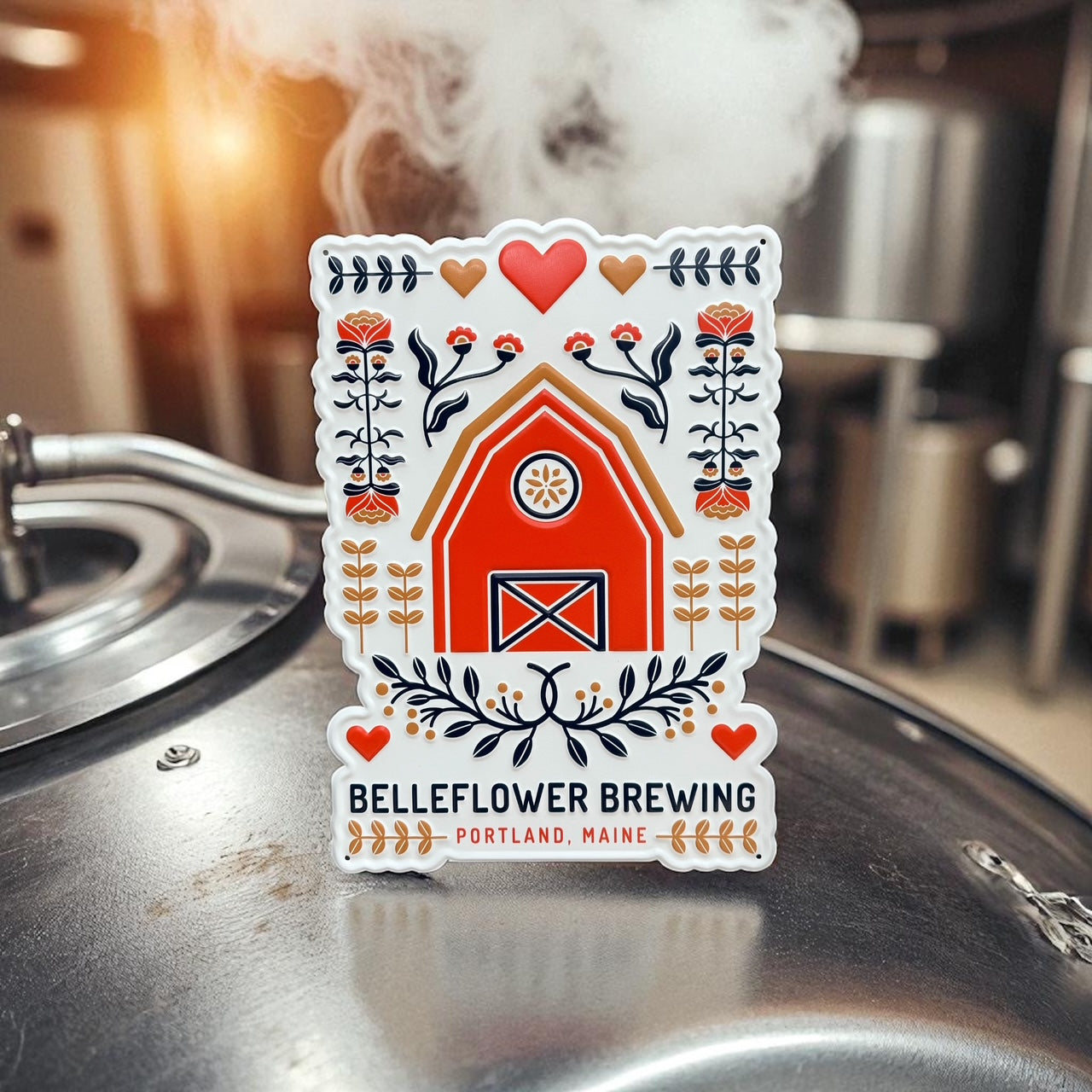 Belleflower Brewing Co Barn Tin Tacker Metal Beer Sign – Tin Tackers